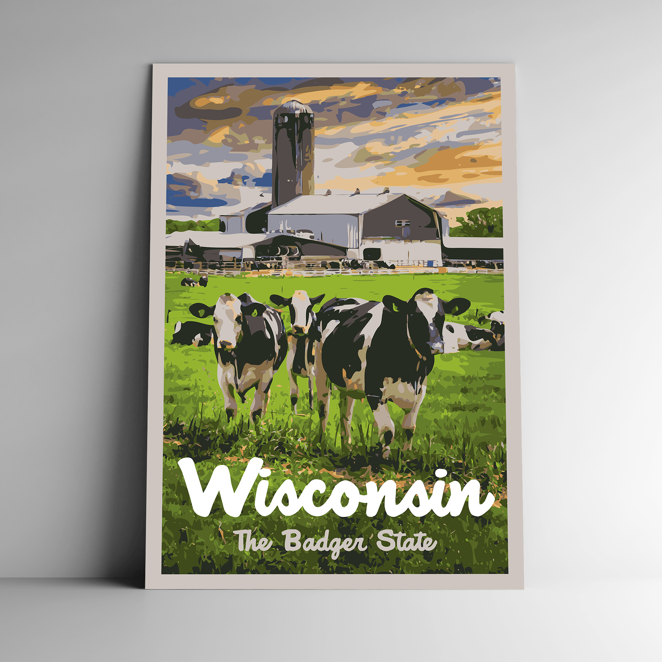 Wisconsin: The Badger State Poster / Postcard - Go See Design