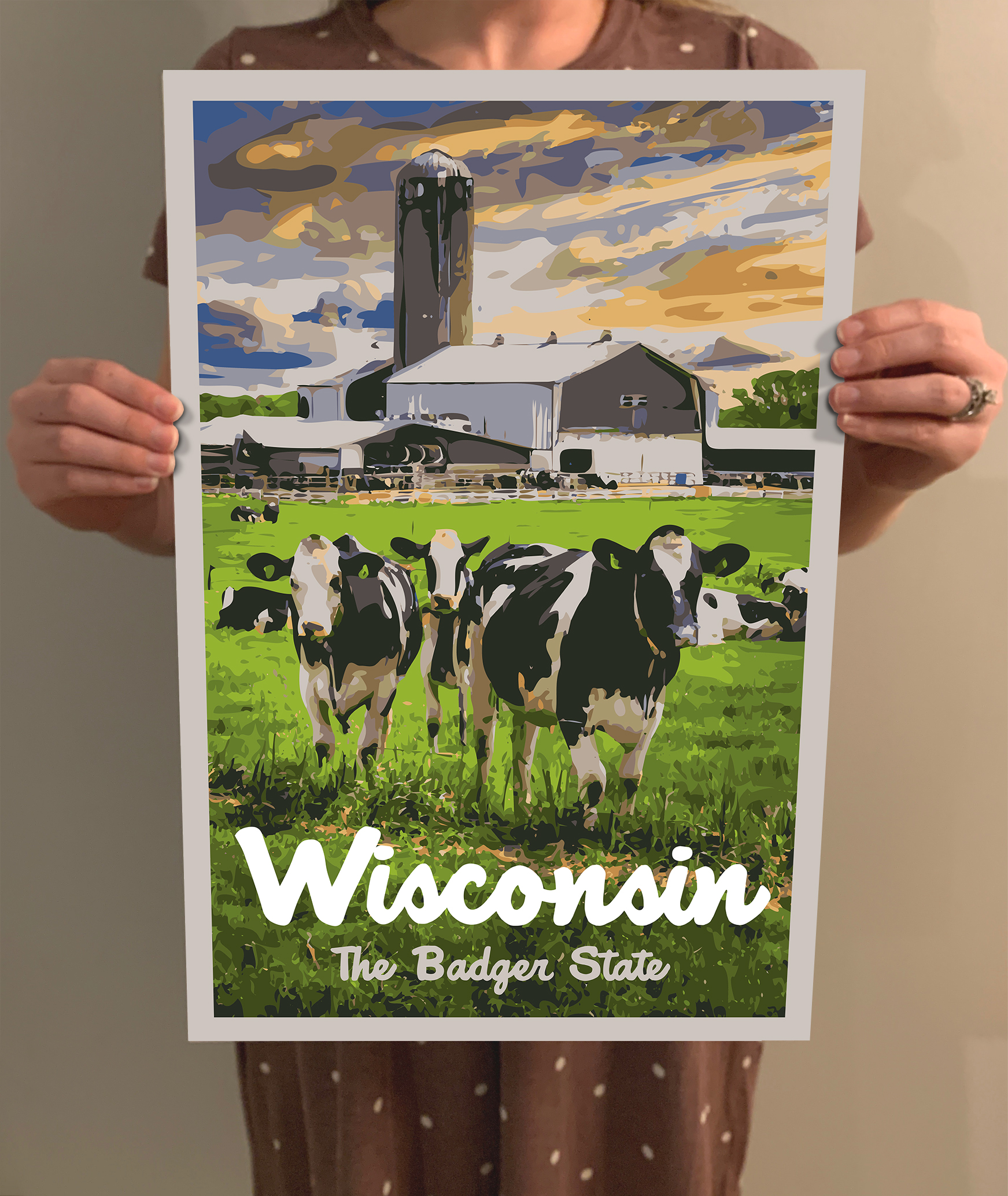 Wisconsin: The Badger State Poster / Postcard - Go See Design