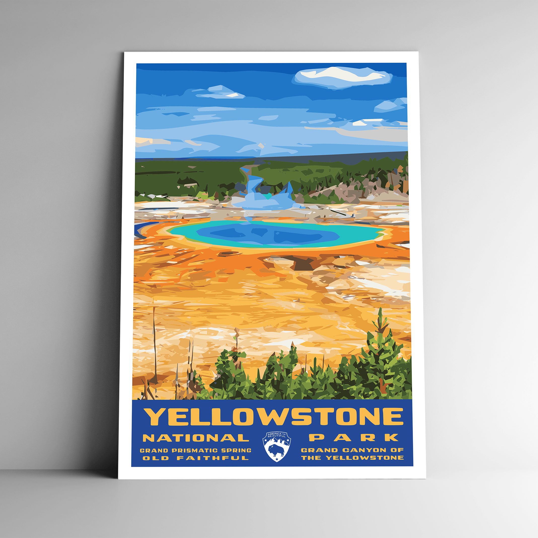 Yellowstone National Park (Grand Prismatic) Poster / Postcard - Go See ...
