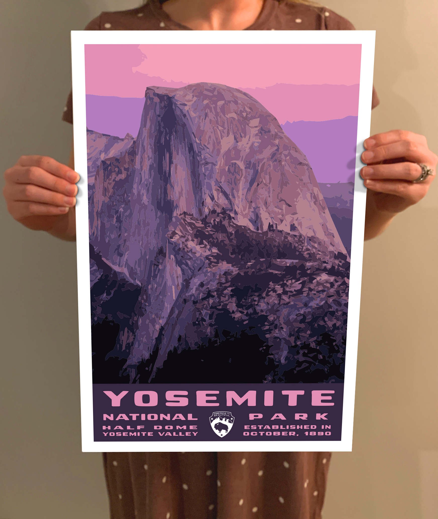 Yosemite National Park (Half Dome) Poster / Postcard - Go See Design