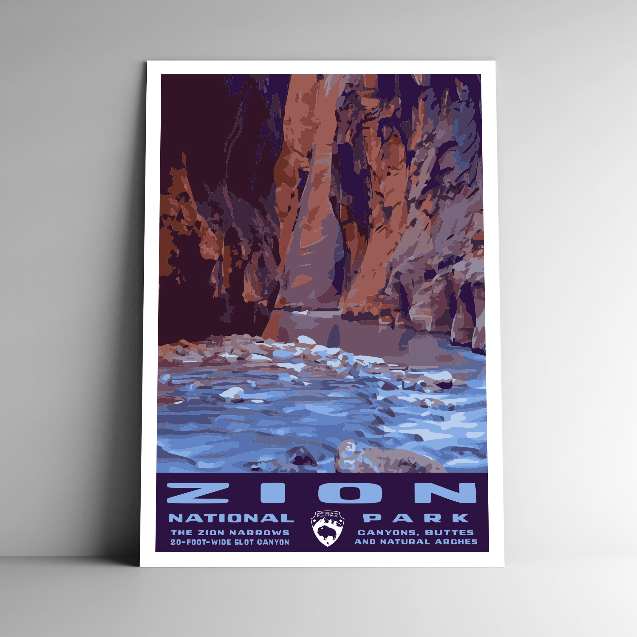 Zion National Park (Narrows) Poster / Postcard - Go See Design