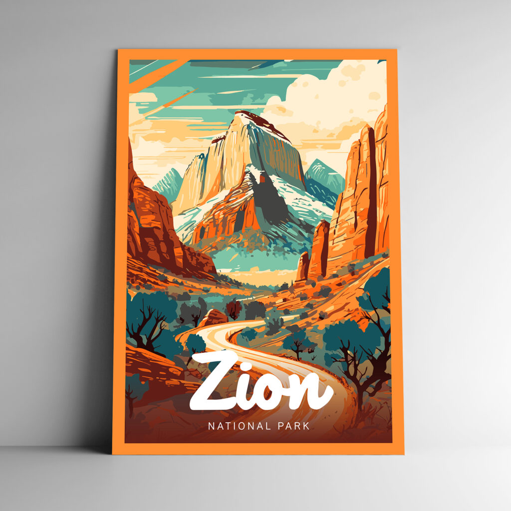 Zion National Park Poster / Postcard - Go See Design