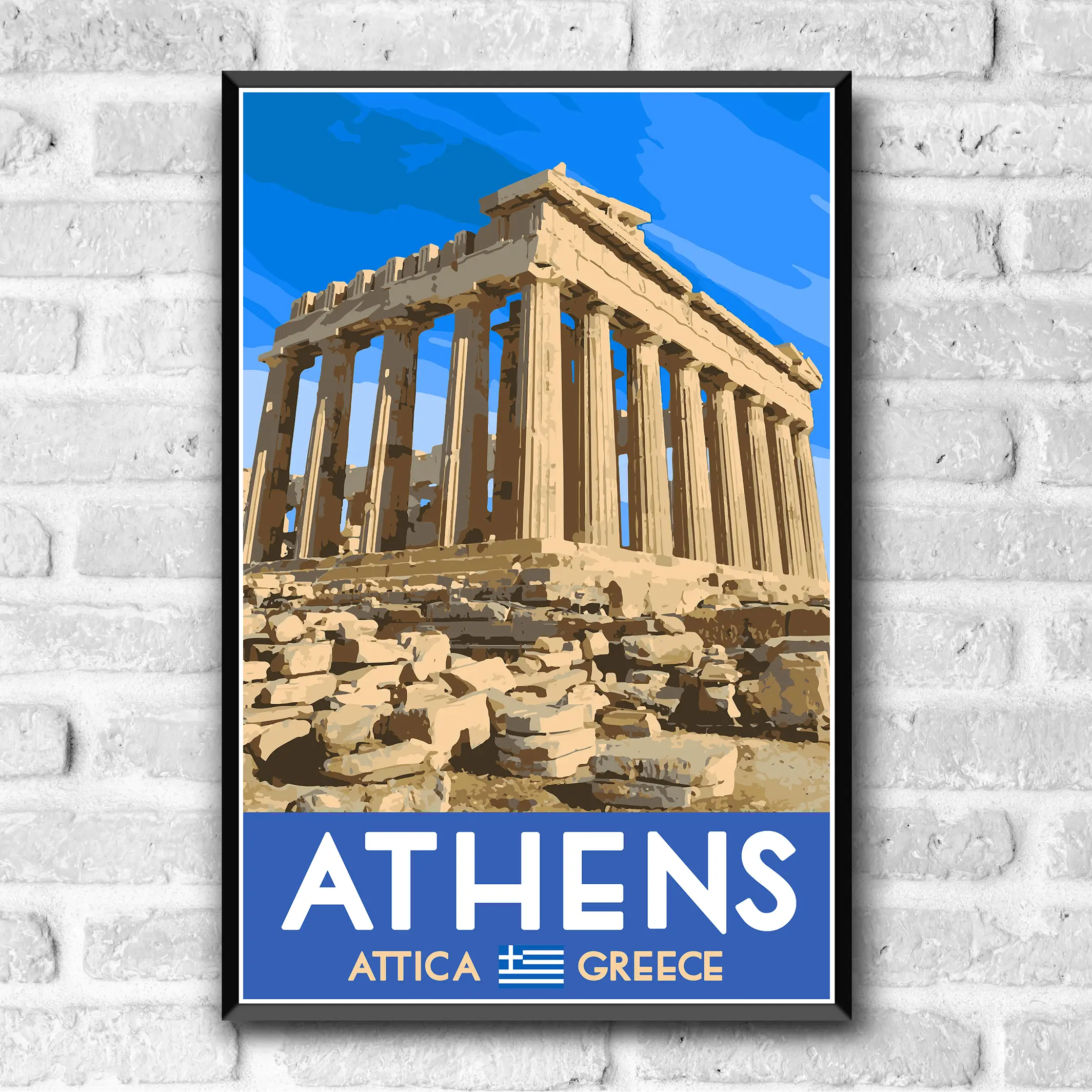 Athens Greece Poster / Postcard - Go See Design