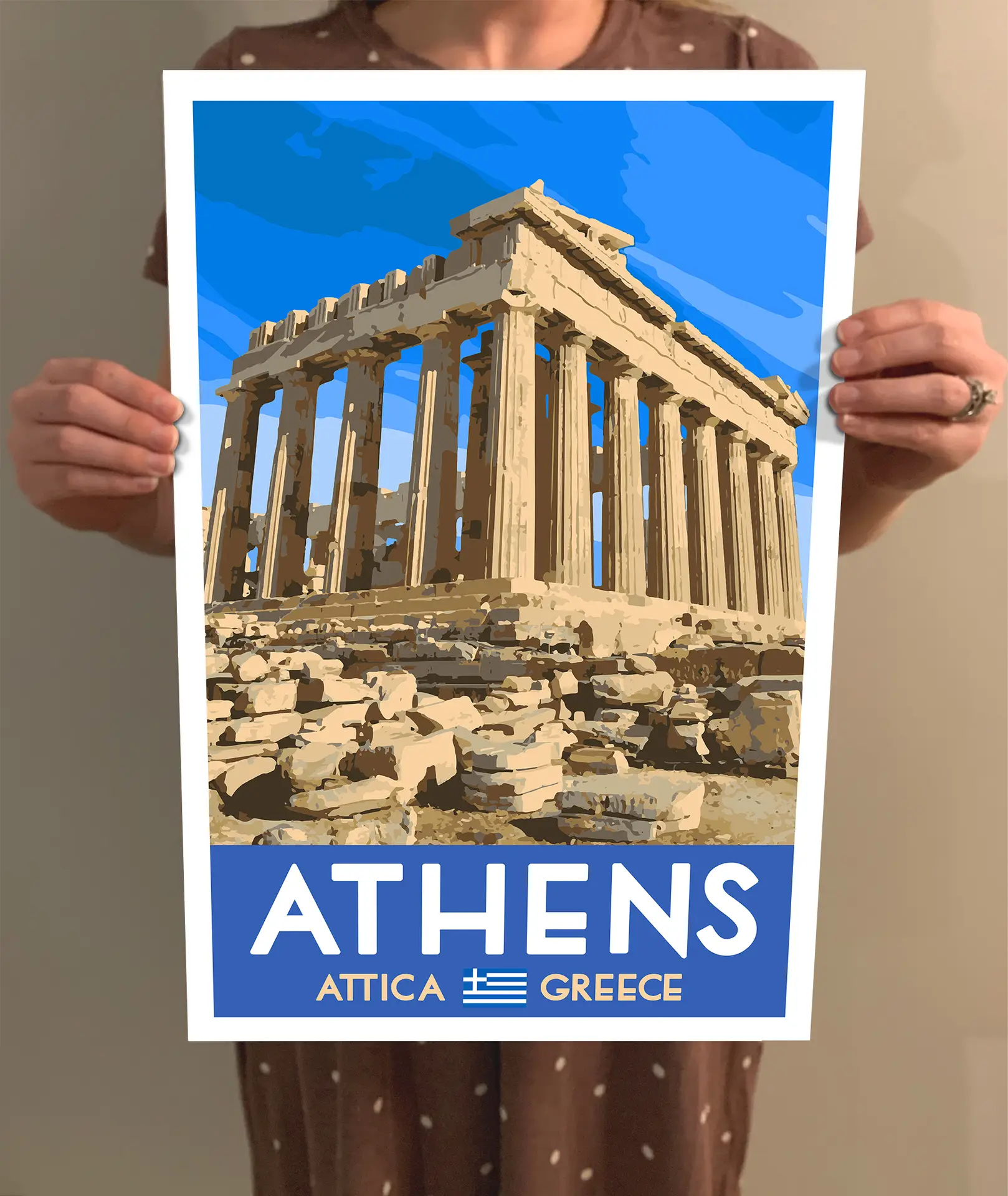 Athens Greece Poster / Postcard - Go See Design