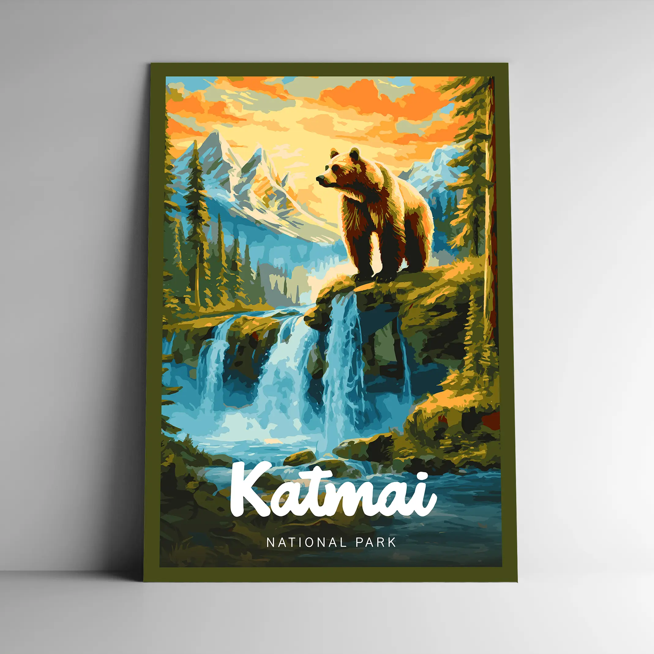 Katmai National Park Poster / Postcard - Go See Design