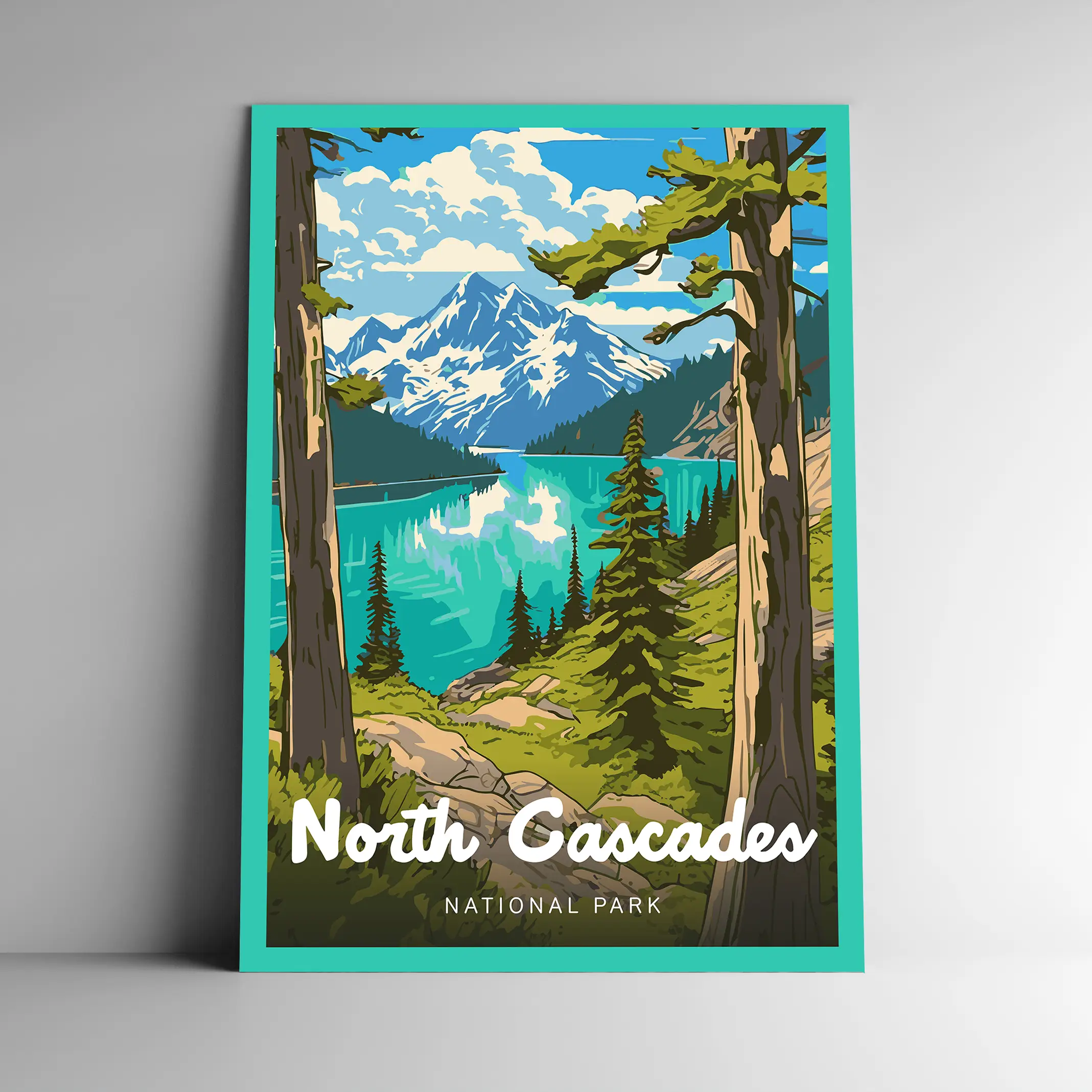 North Cascades National Park Poster / Postcard - Go See Design