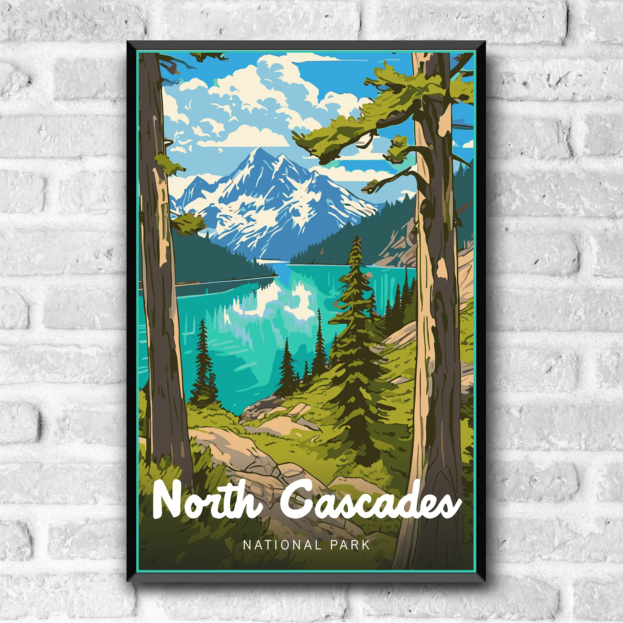 North Cascades National Park Poster / Postcard - Go See Design
