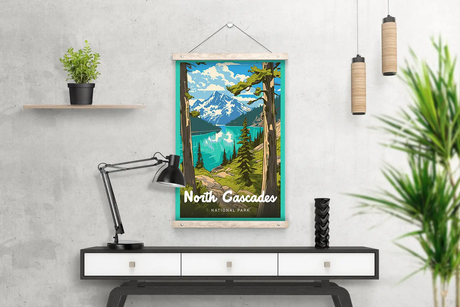 North Cascades National Park Poster / Postcard - Go See Design