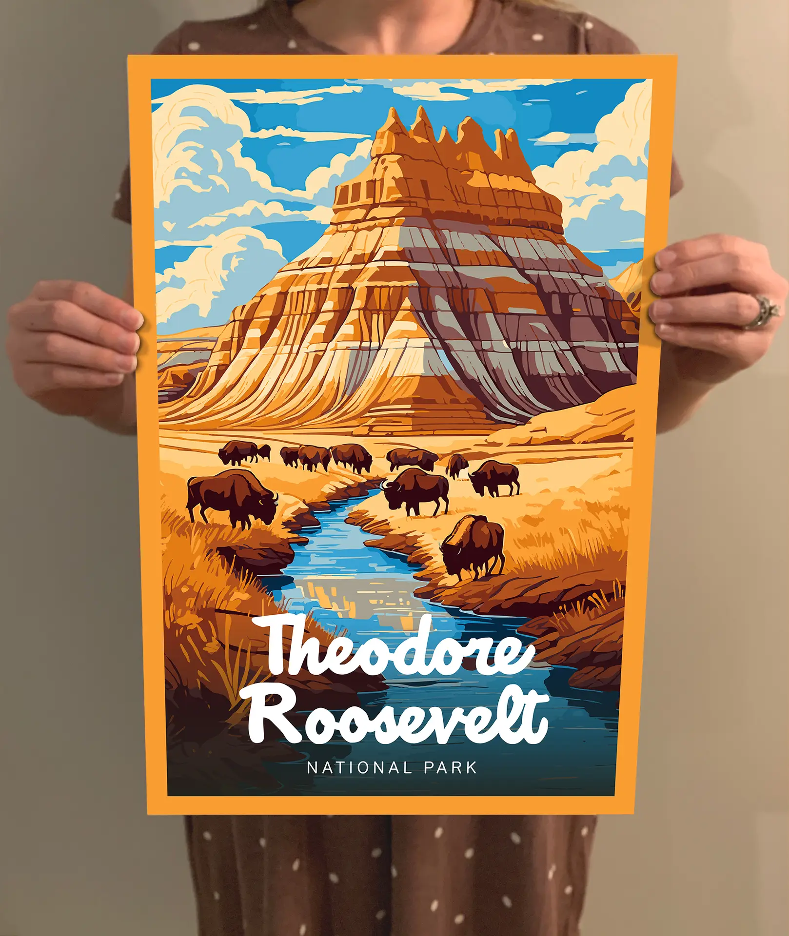 Theodore Roosevelt National Park Poster / Postcard - Go See Design